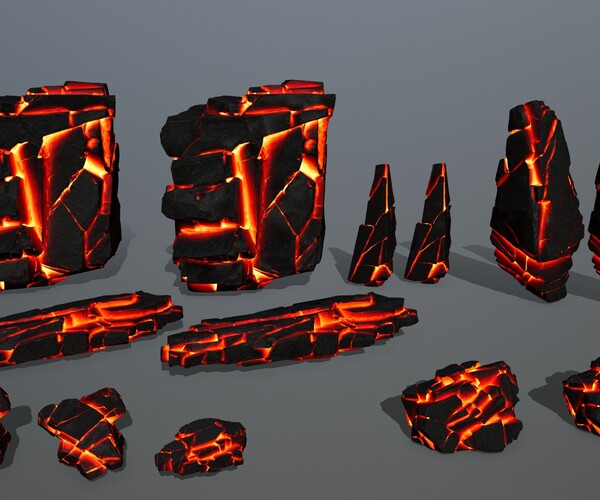 ArtStation - lava rocks | Game Assets