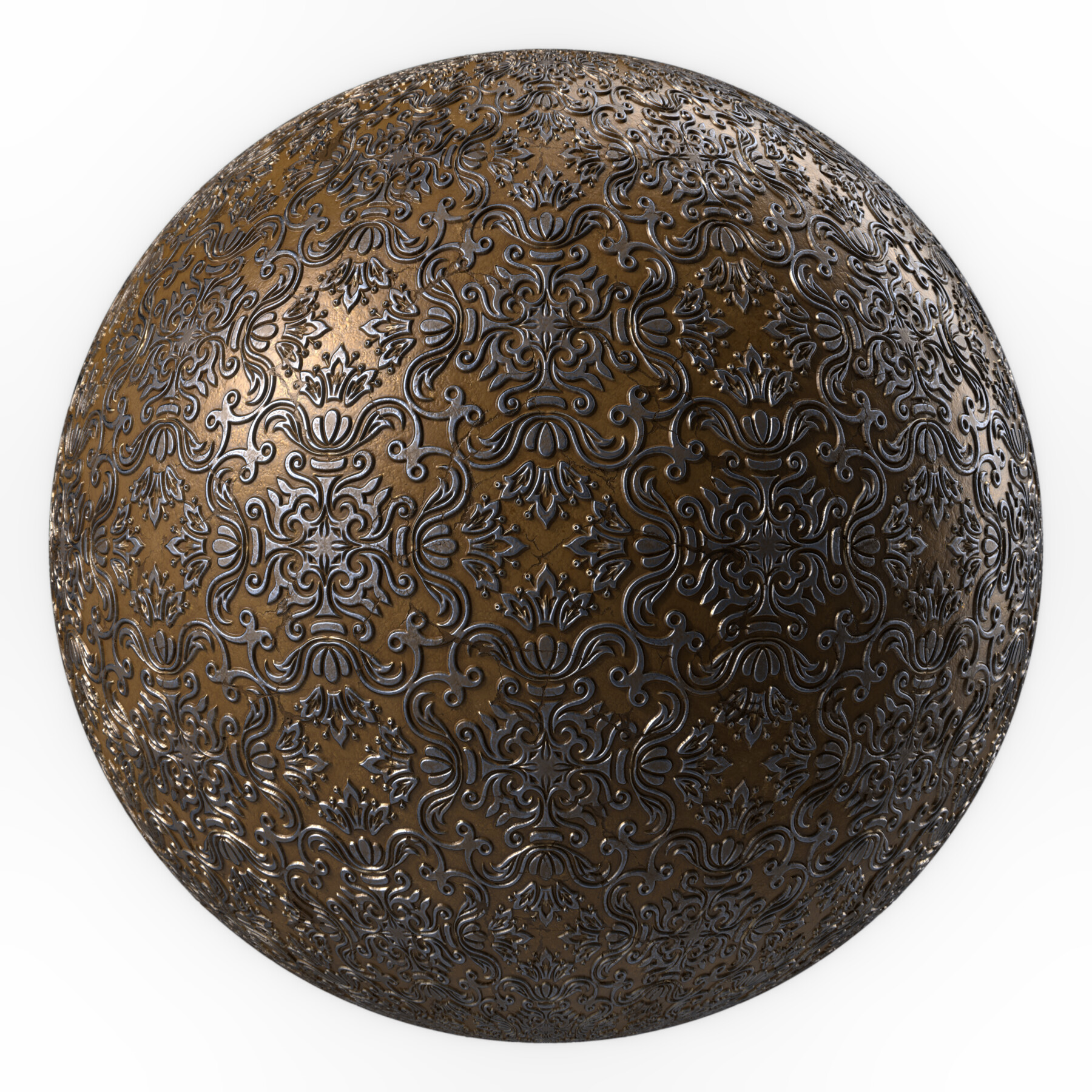 ArtStation - Metal Materials 13- Ornament Metal panels By Sbsar, Pbr 4k ...