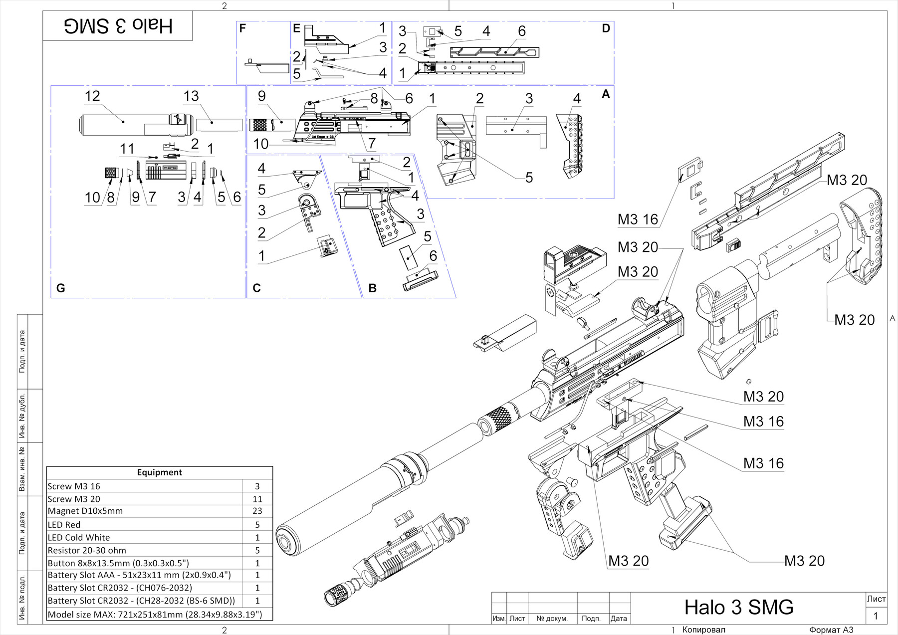 ArtStation - M7 SMG - HALO 3 - PRINTABLE 3D MODEL - STL FILES | Resources