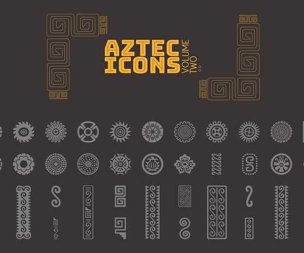ArtStation - Aztec VECTOR ICONS Volume 2 | Artworks