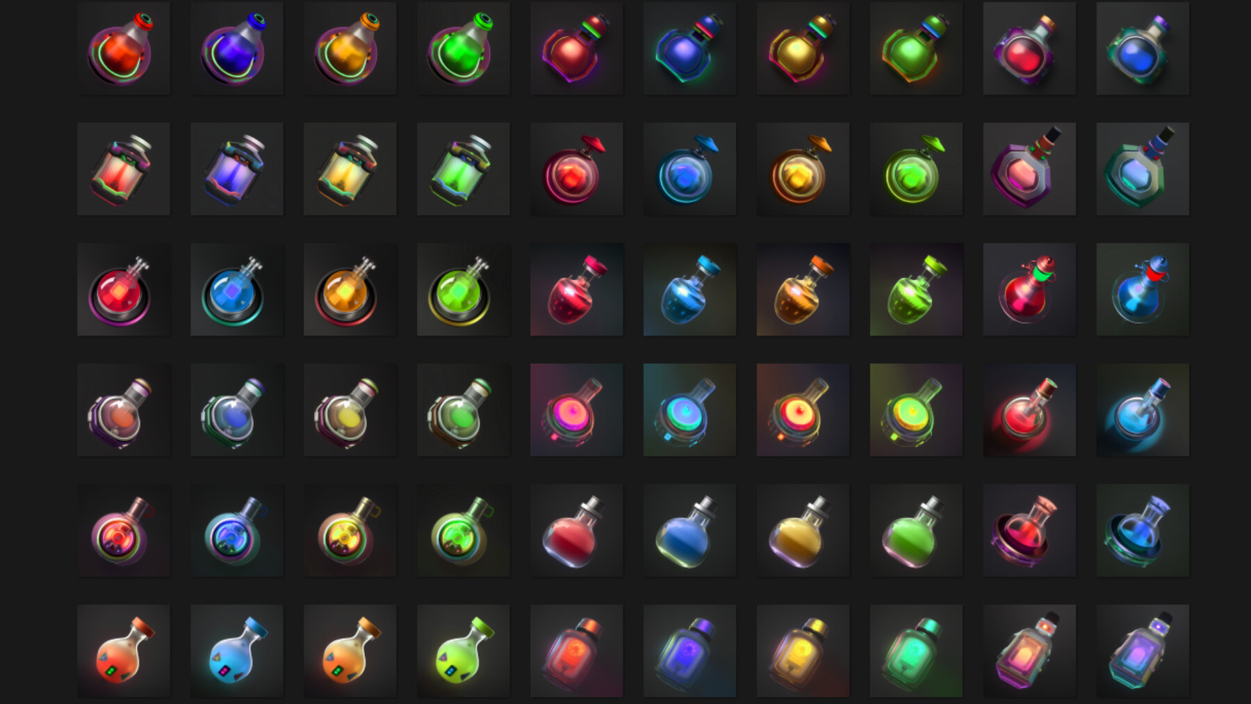ArtStation - POTIONS ICON (SCI-FI,CYBER) PACK | Game Assets