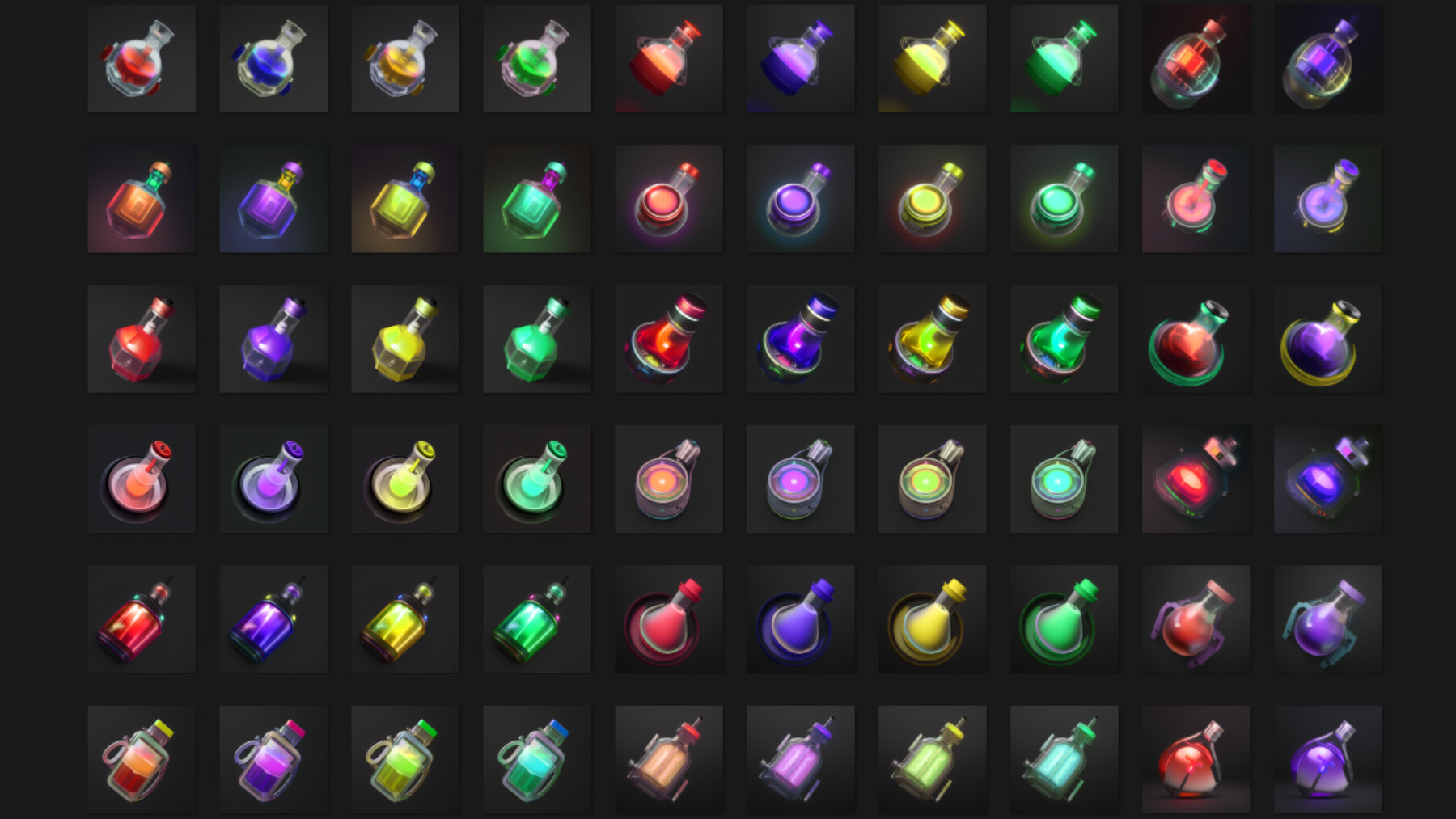 ArtStation - POTIONS ICON (SCI-FI,CYBER) PACK | Game Assets