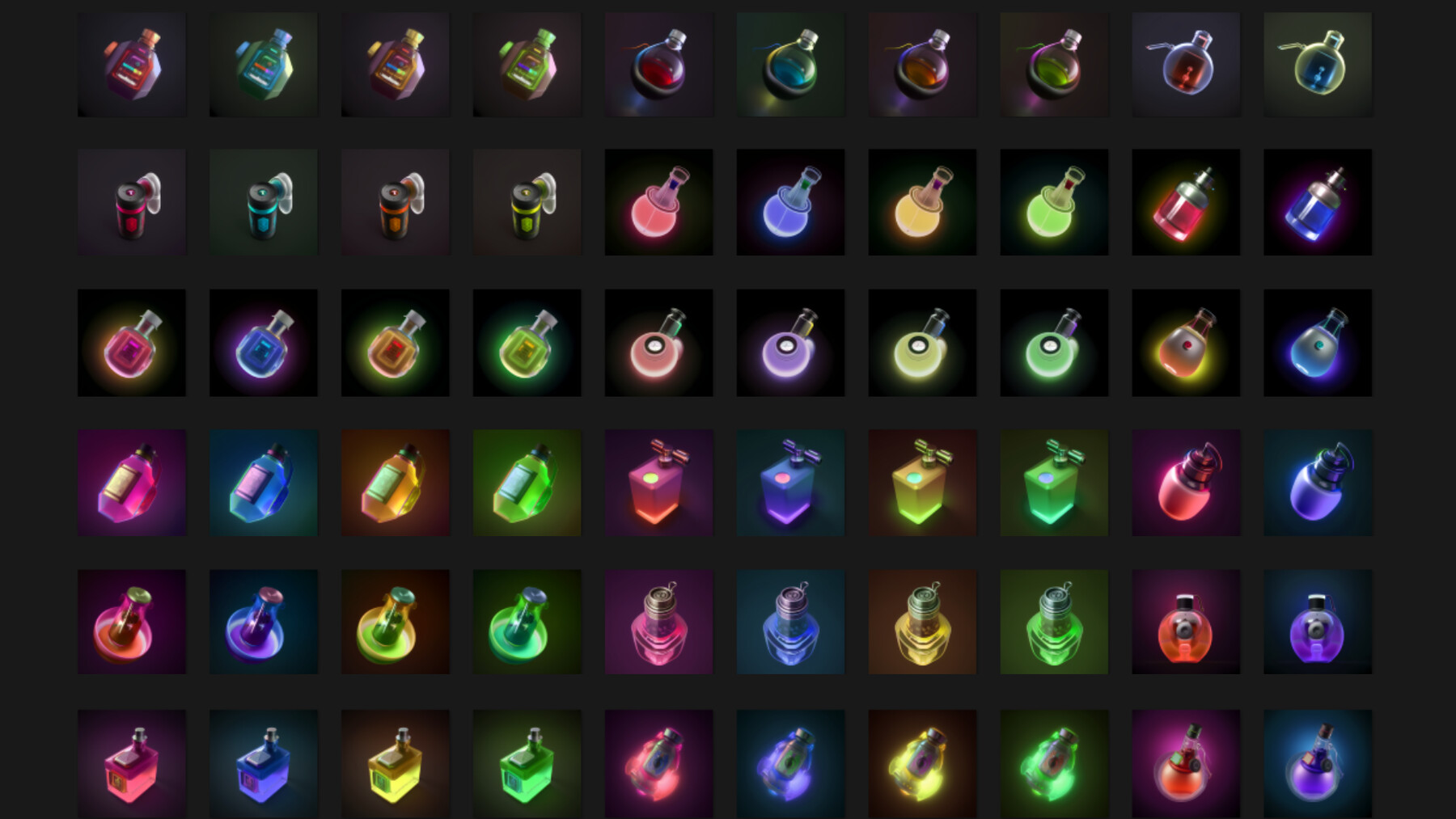 ArtStation - POTIONS ICON (SCI-FI,CYBER) PACK | Game Assets