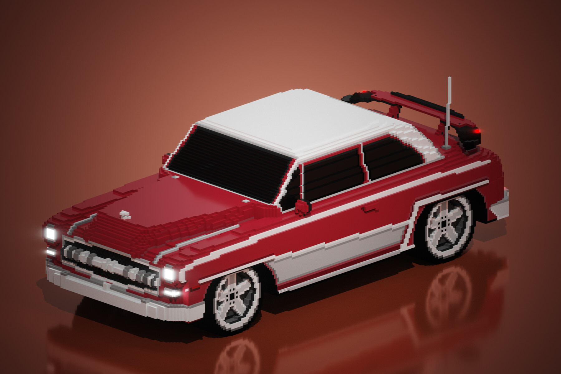 ArtStation - Classic car1 Voxel Art | Game Assets