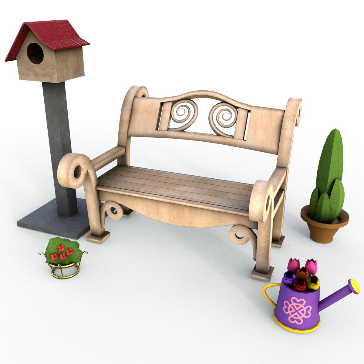 ArtStation - 3D Bench Model with PBR texture | Game Assets