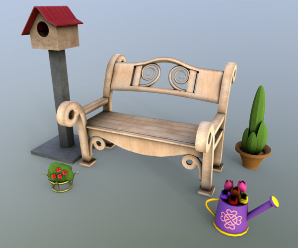 ArtStation - 3D Bench Model with PBR texture | Game Assets