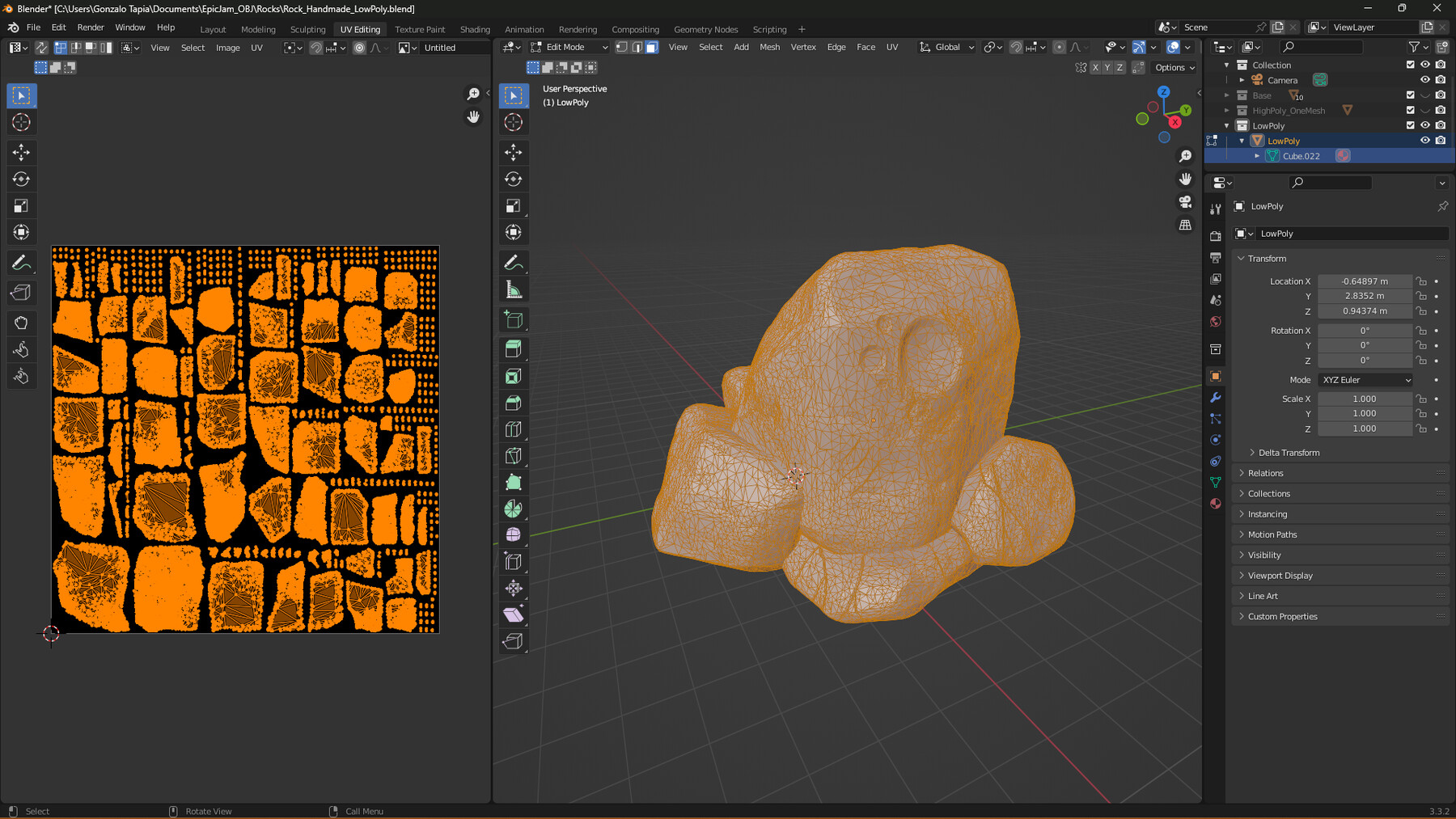 ArtStation - Stylized Rock - High & Low Poly | Game Assets