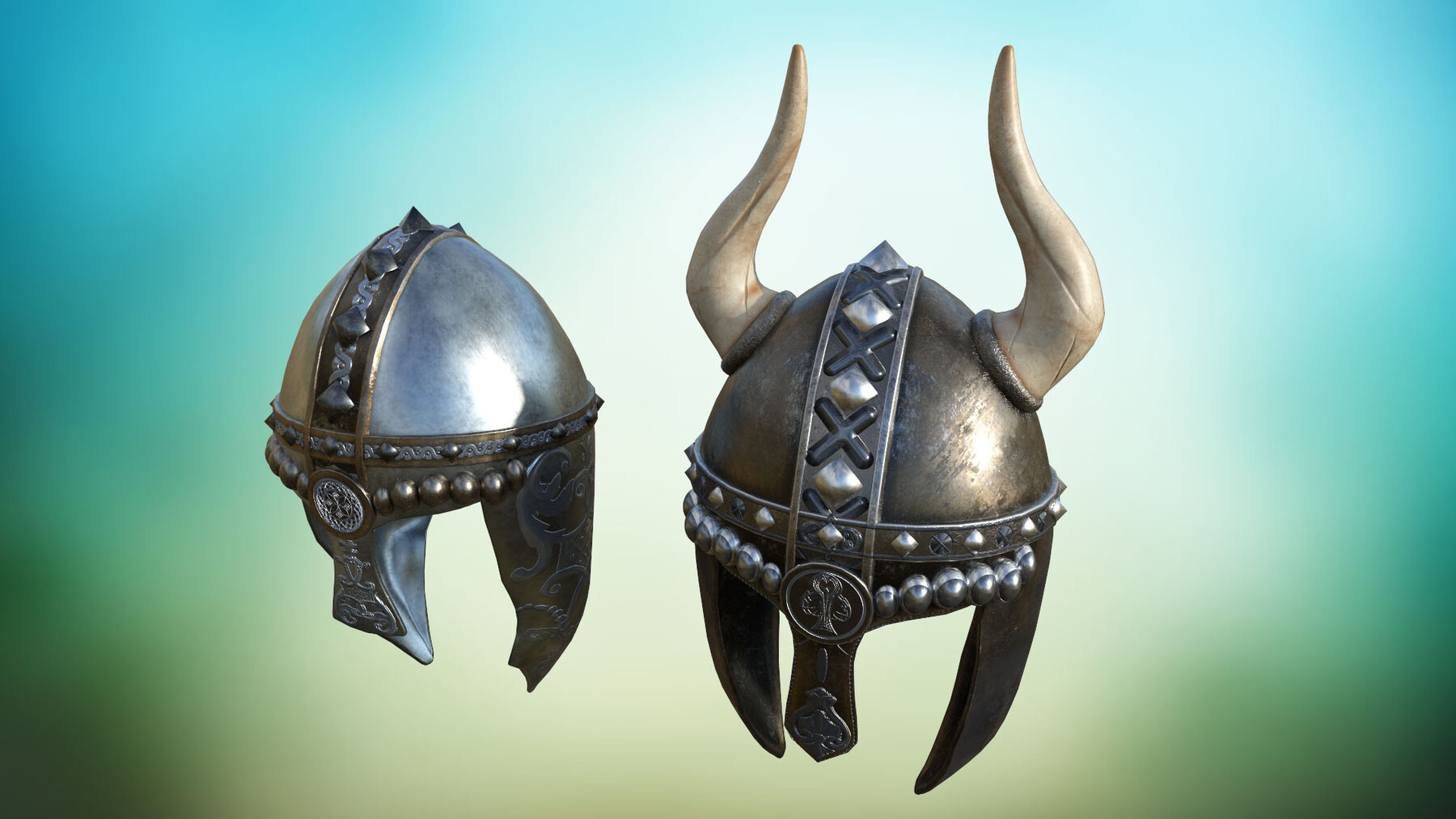 ArtStation - Stylized metal helmet of a knight PBR game ready Low-poly ...