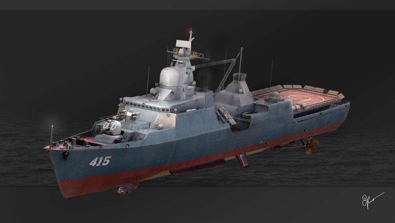 ArtStation - Ship Gepard 3 Class 011 Dinh Tien Hoang midly-poly 3D ...