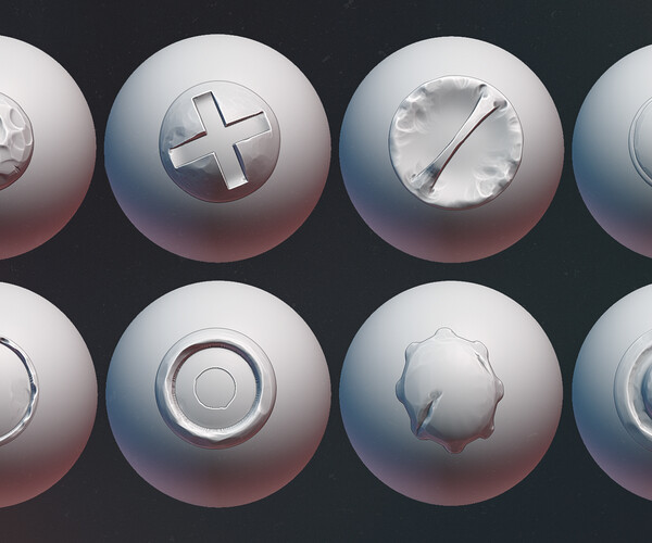 ArtStation - Blender Buttons And Rivets Sculpting Brushes. Asset ...