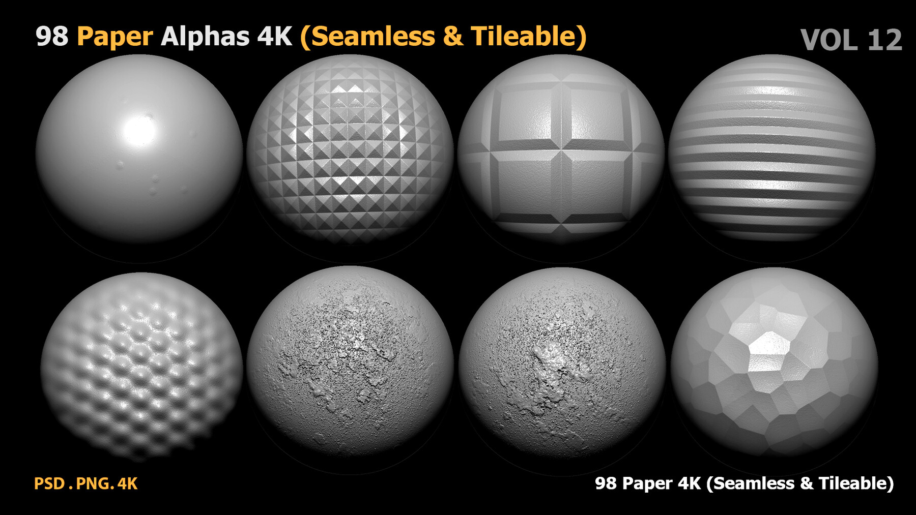 ArtStation - 96 Plastic Alphas (Seamless & Tileable) VOL 11 | Brushes