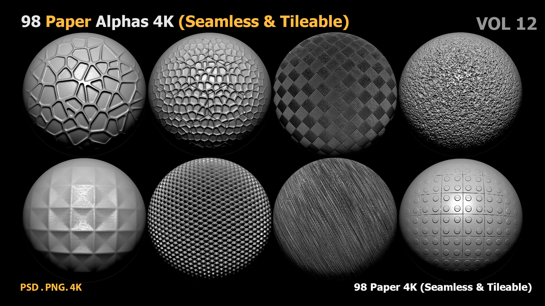 ArtStation - 96 Plastic Alphas (Seamless & Tileable) VOL 11 | Brushes
