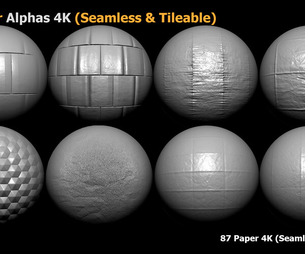 ArtStation - 87 Paper Alphas (Seamless & Tileable) VOL 12 | Brushes
