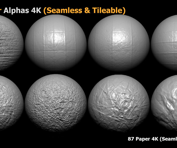 ArtStation - 87 Paper Alphas (Seamless & Tileable) VOL 12 | Brushes
