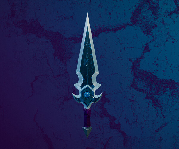 ArtStation - Ice Crown Dagger Low-poly 3D model | Game Assets