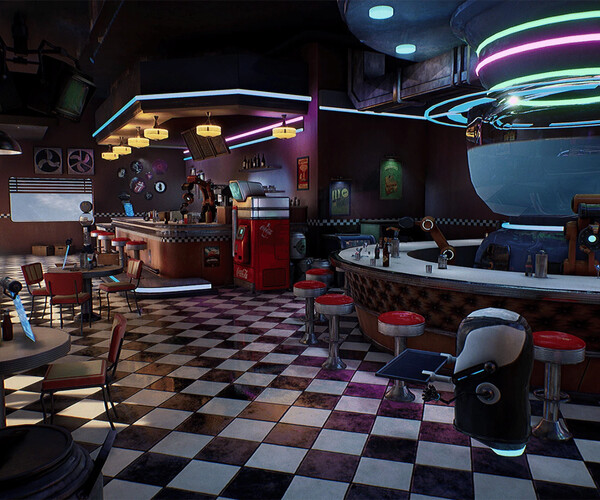 ArtStation - Restaurant - American Restaurant - Cafe - Diner ...