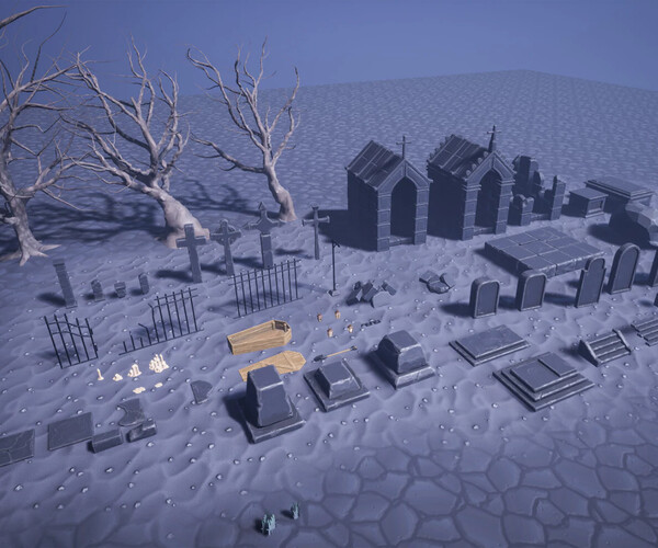ArtStation - Graveyard - Cemetery - Stylized Graveyard - Stylized ...