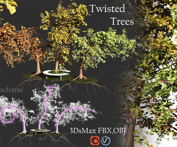 ArtStation - Twisted tree, Fantasy Garden, Jungle, roots | Game Assets
