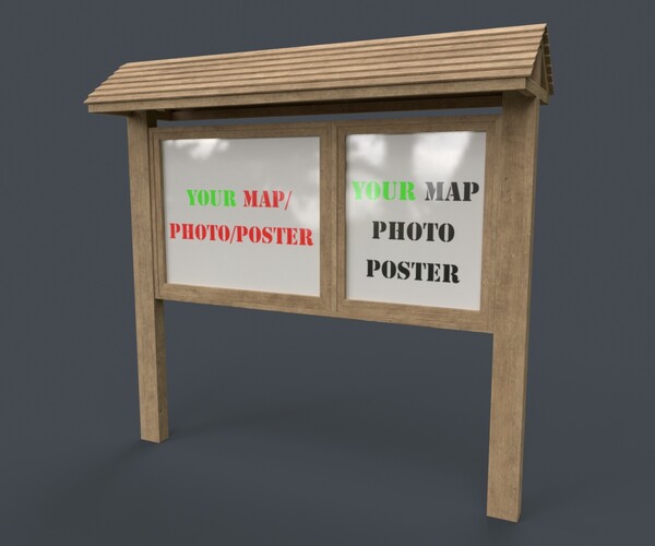 ArtStation - PBR Outdoor Wooden Notice Board A | Resources