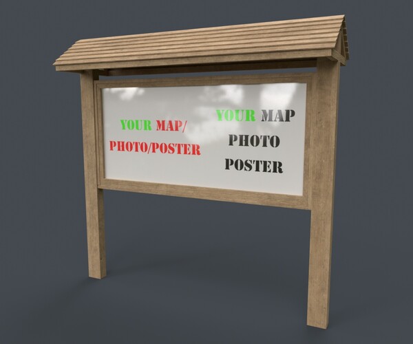 ArtStation - PBR Outdoor Wooden Notice Board A | Resources