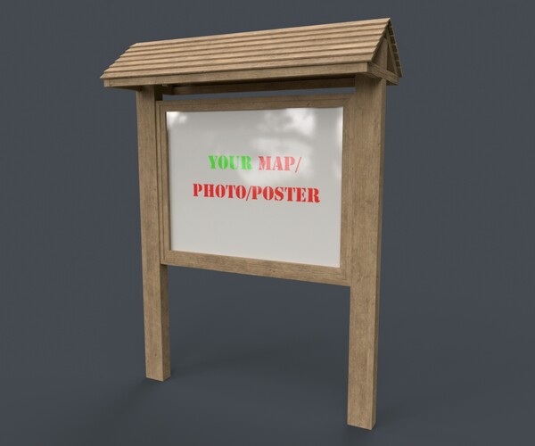 ArtStation - PBR Outdoor Wooden Notice Board A | Resources
