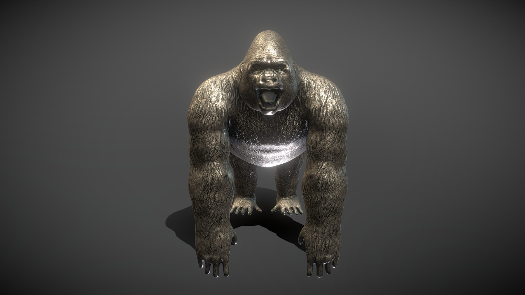 ArtStation - Gorilla Bronze Statue | Game Assets
