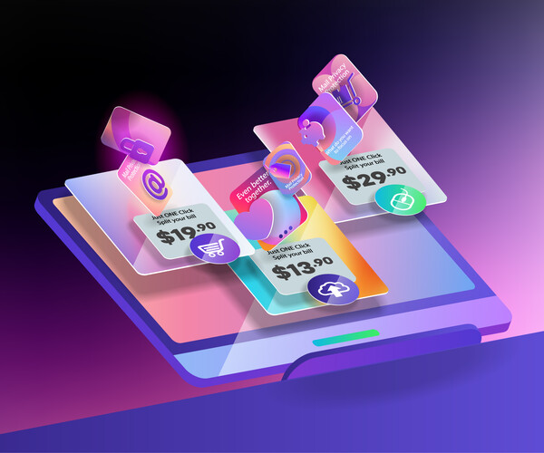 ArtStation - Windows with price lists on the office computer screen ...