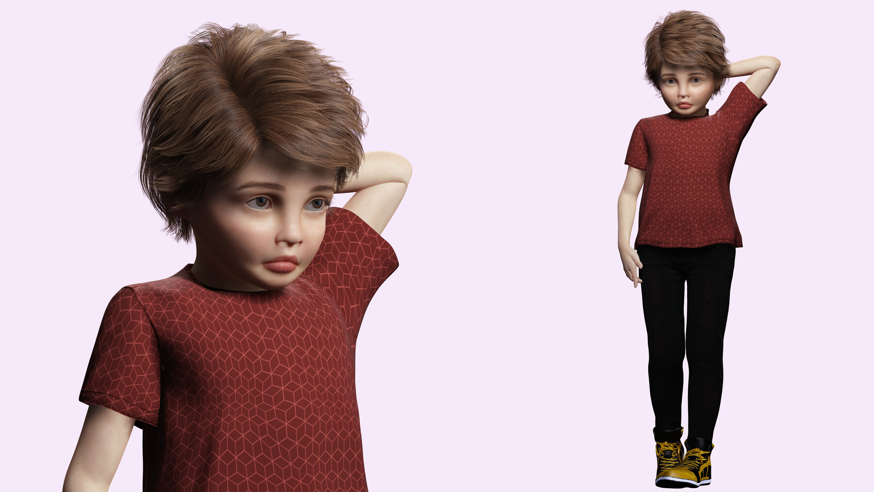 ArtStation - Realistic girl brown Ready | Game Assets