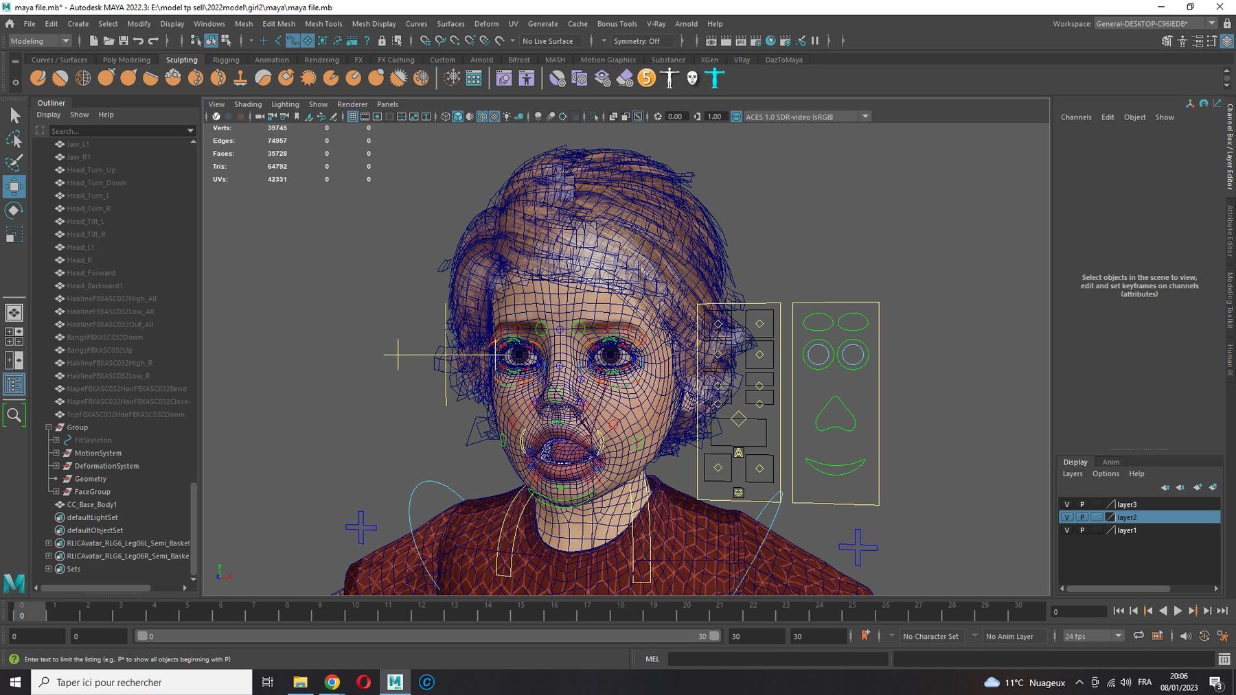 ArtStation - Realistic girl brown Ready | Game Assets