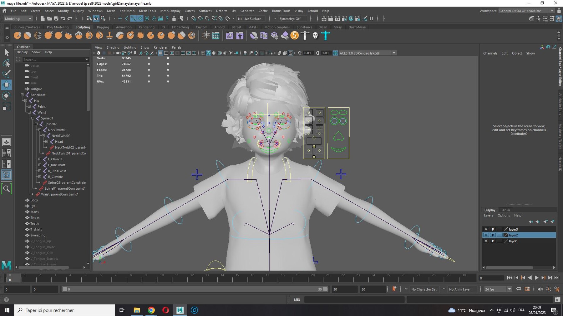 ArtStation - Realistic girl brown Ready | Game Assets