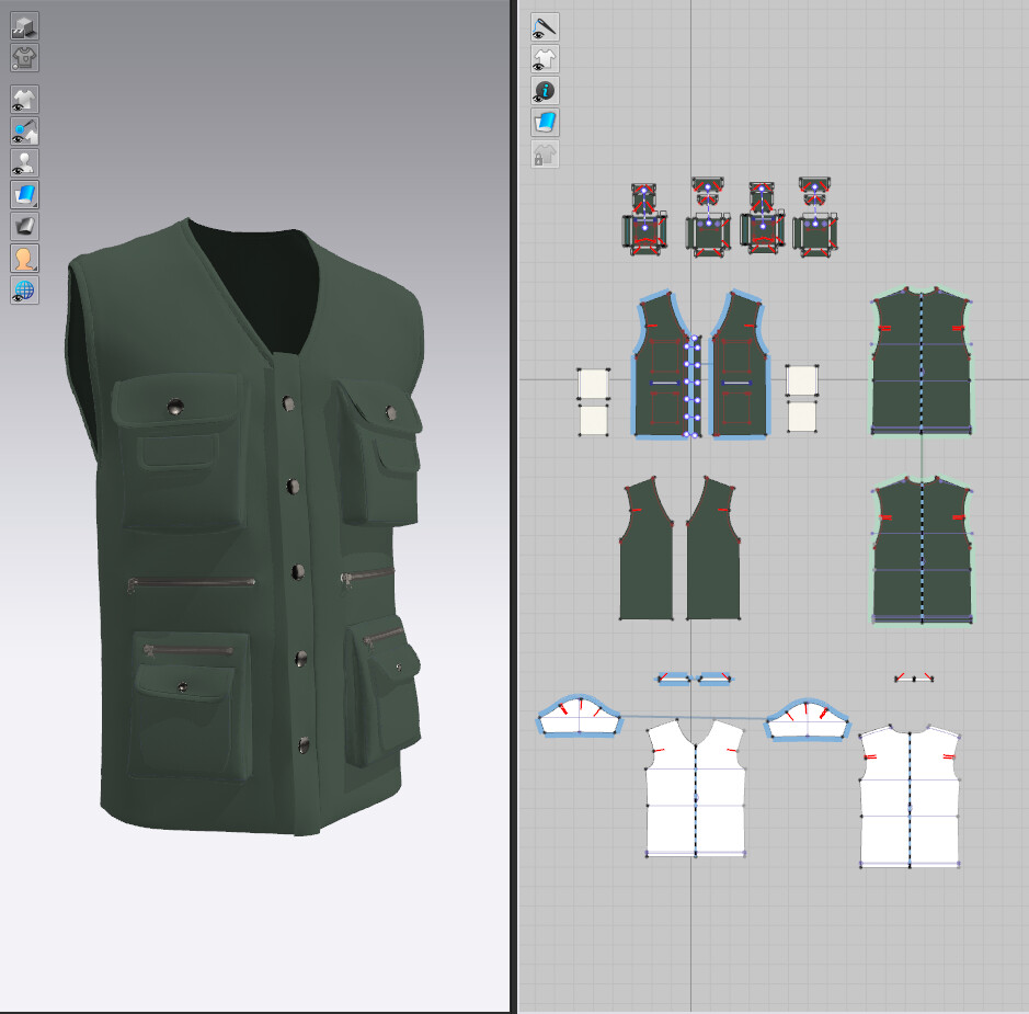 ArtStation - 2 Models Men Outdoor Vest Jacket / Marvelous Designer ...