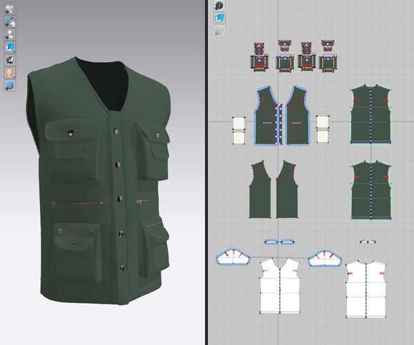 ArtStation - 2 Models Men Outdoor Vest Jacket / Marvelous Designer ...