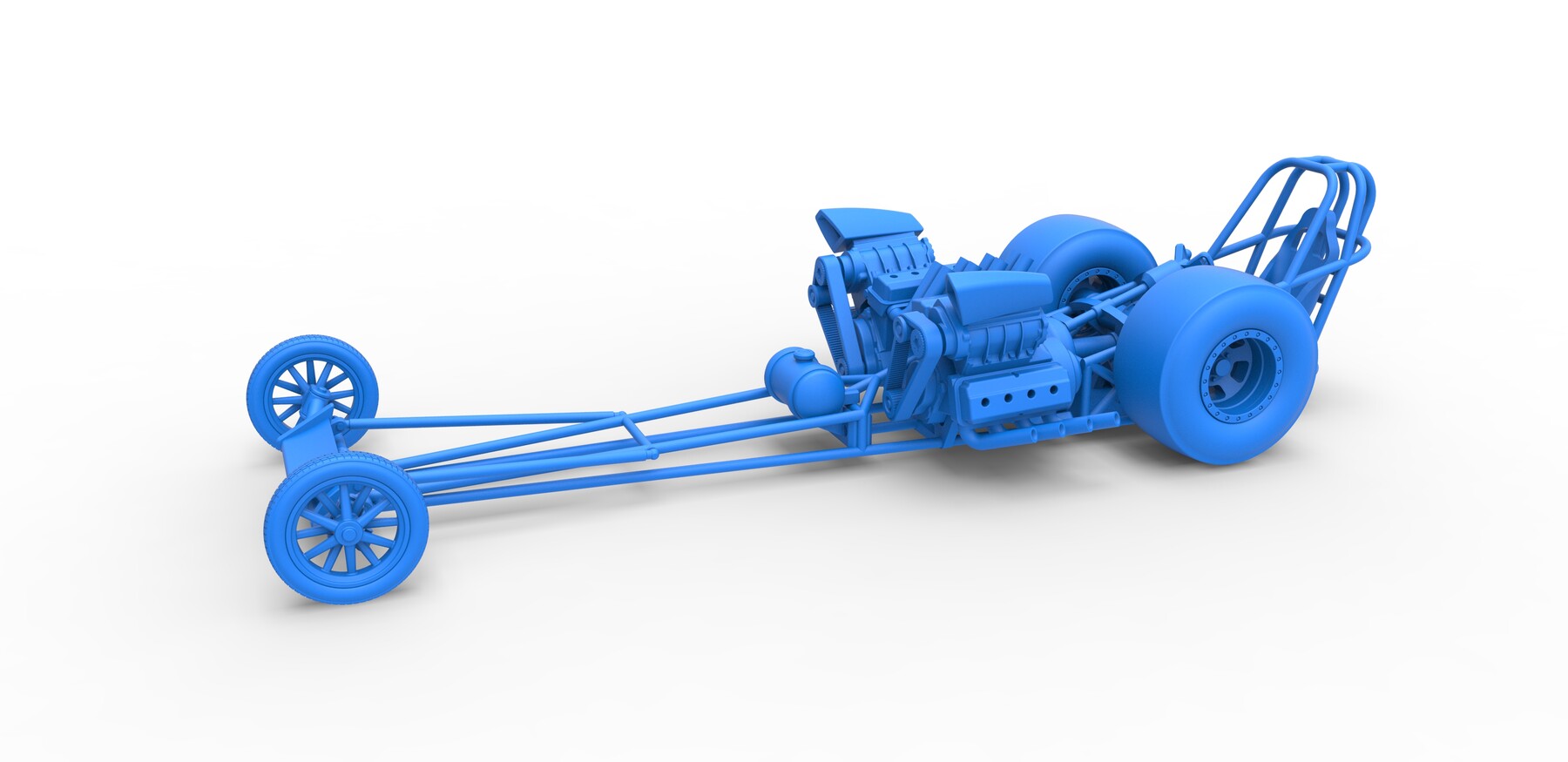 ArtStation - 3D printable Diecast Front engine dragster with 2 V8 ...