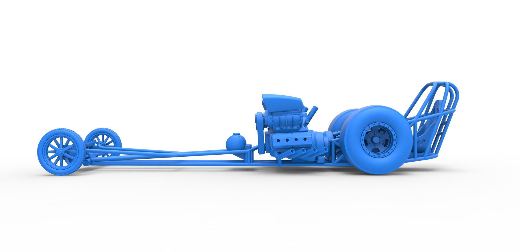 ArtStation - 3D printable Diecast Front engine dragster with 2 V8 ...