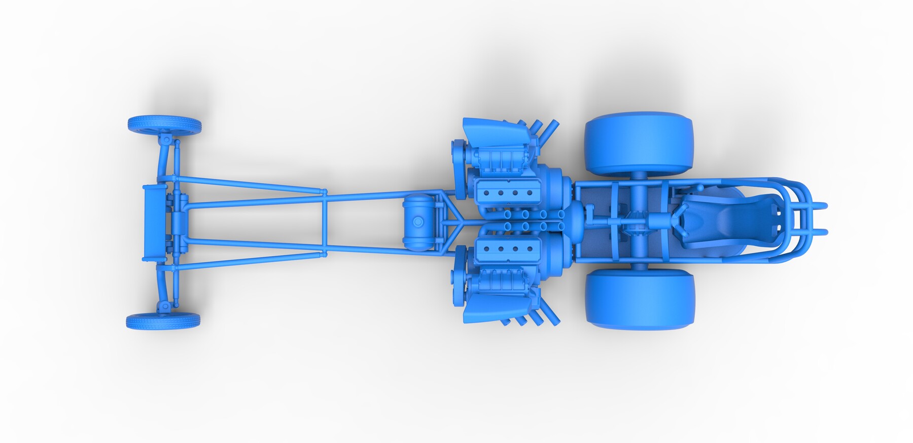 ArtStation - 3D printable Diecast Front engine dragster with 2 V8 ...
