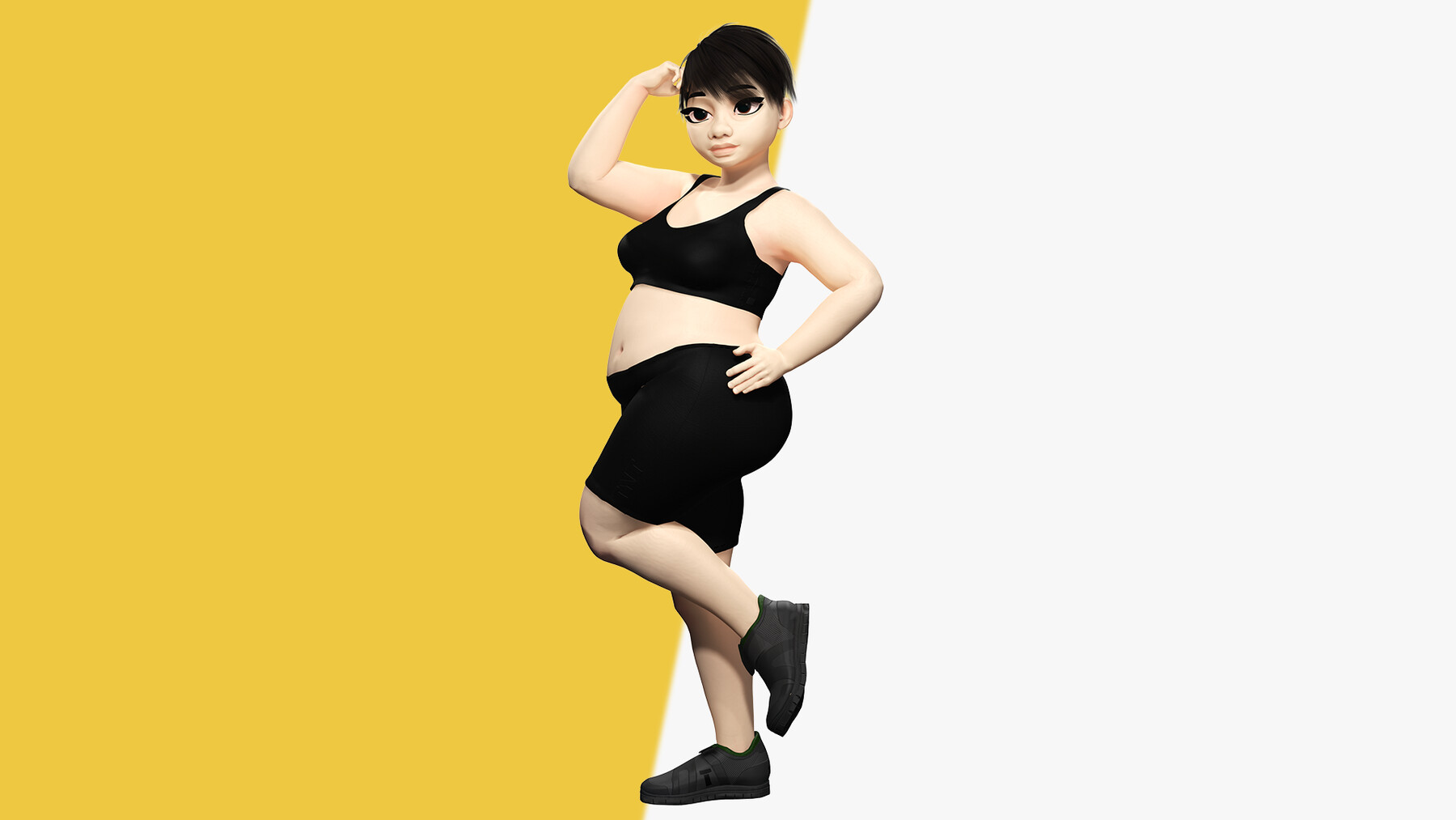 ArtStation - Fat Woman stylized girl cartoon Female Low-poly 3D model ...