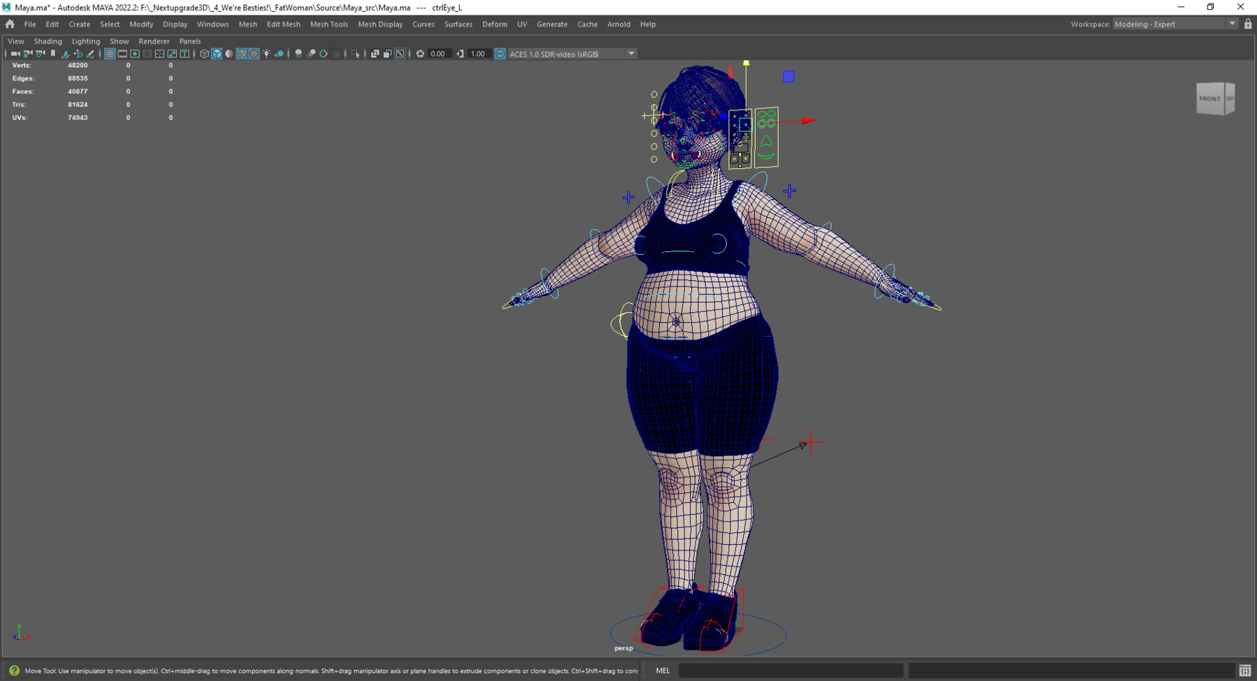 ArtStation - Fat Woman stylized girl cartoon Female Low-poly 3D model ...
