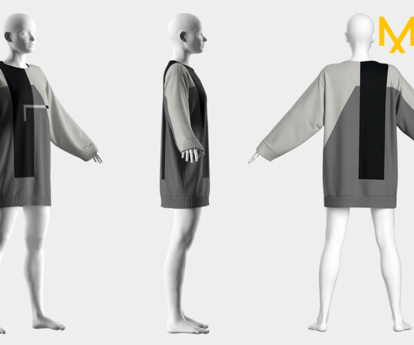 ArtStation - Streetwear Oversize Sweater #009 - Clo 3D / Marvelous ...