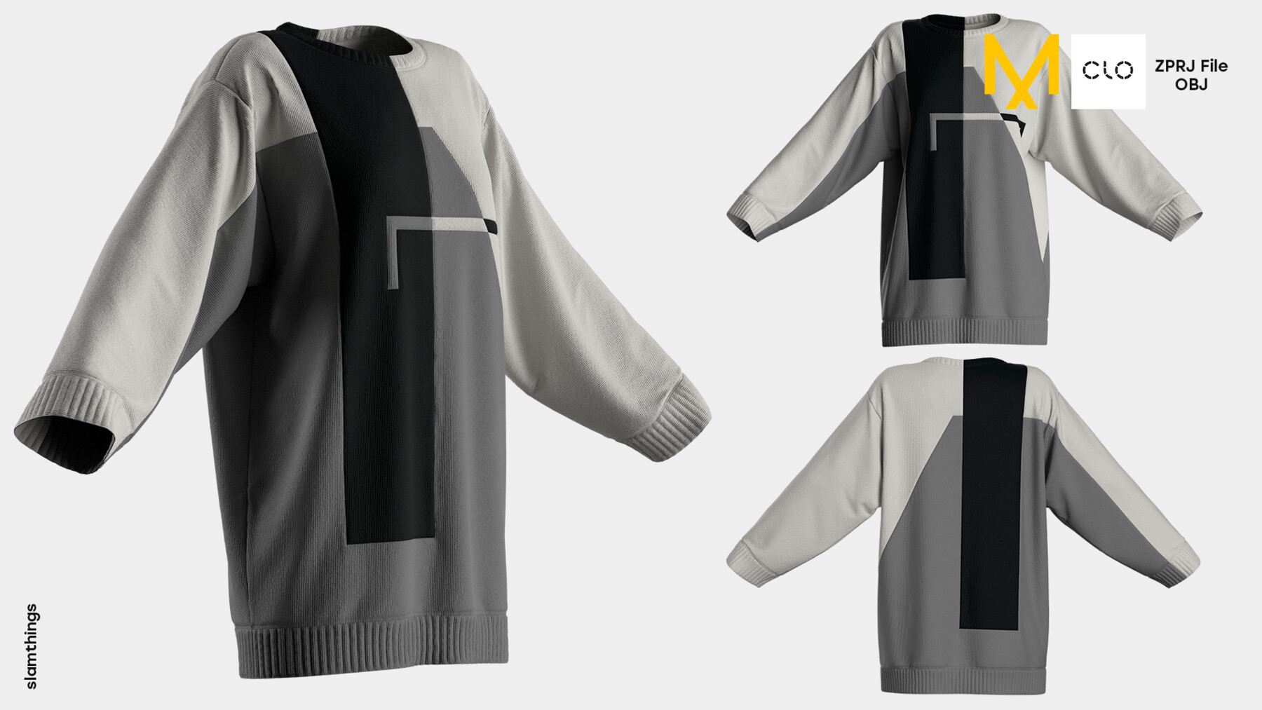 ArtStation - Streetwear Oversize Sweater #009 - Clo 3D / Marvelous ...