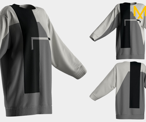 ArtStation - Streetwear Oversize Sweater #009 - Clo 3D / Marvelous ...