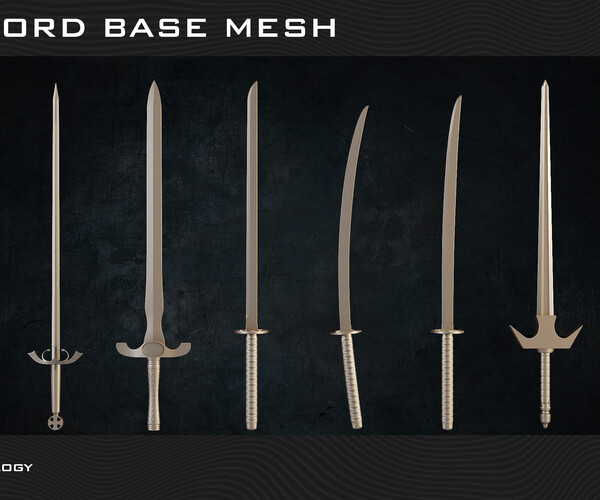 ArtStation - 80 Sword Base Mesh | Game Assets