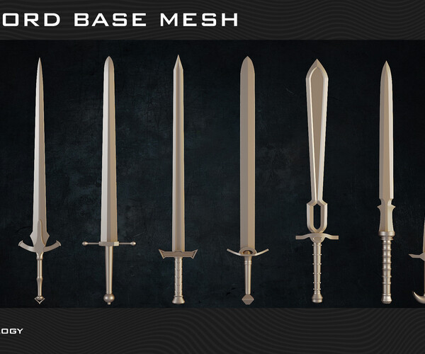 ArtStation - 80 Sword Base Mesh | Game Assets