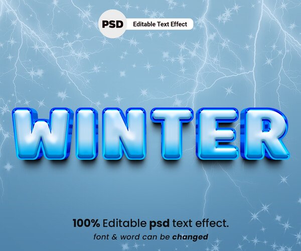 ArtStation - Winter PSD fully editable text effect. Layer style PSD ...