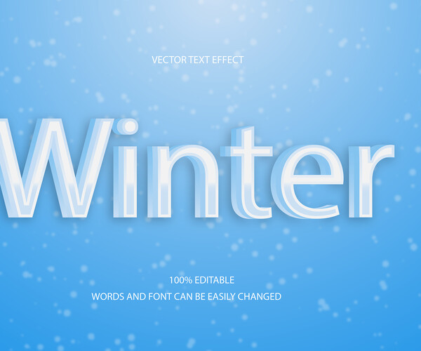 ArtStation - Winter. Text Effects, EPS Template File | Artworks