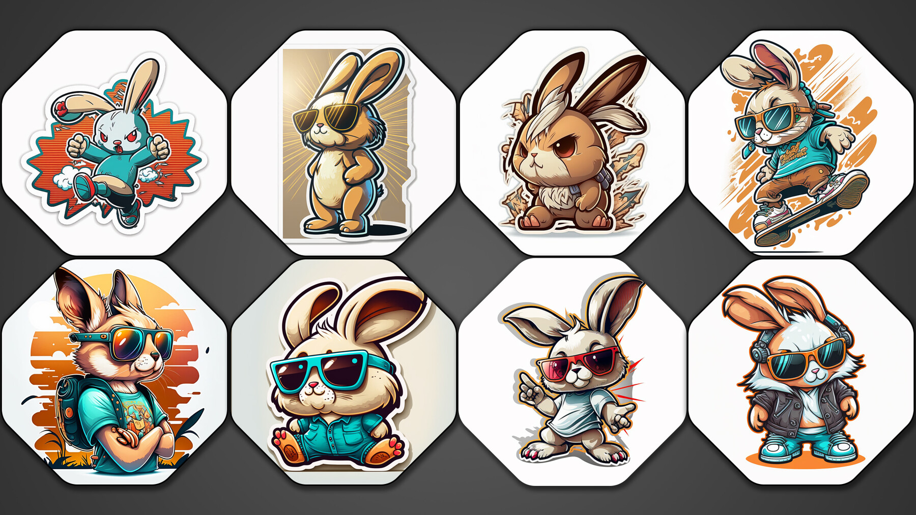 ArtStation - 200 Stickers Rabbit Reference Pack Vol.01 | Artworks