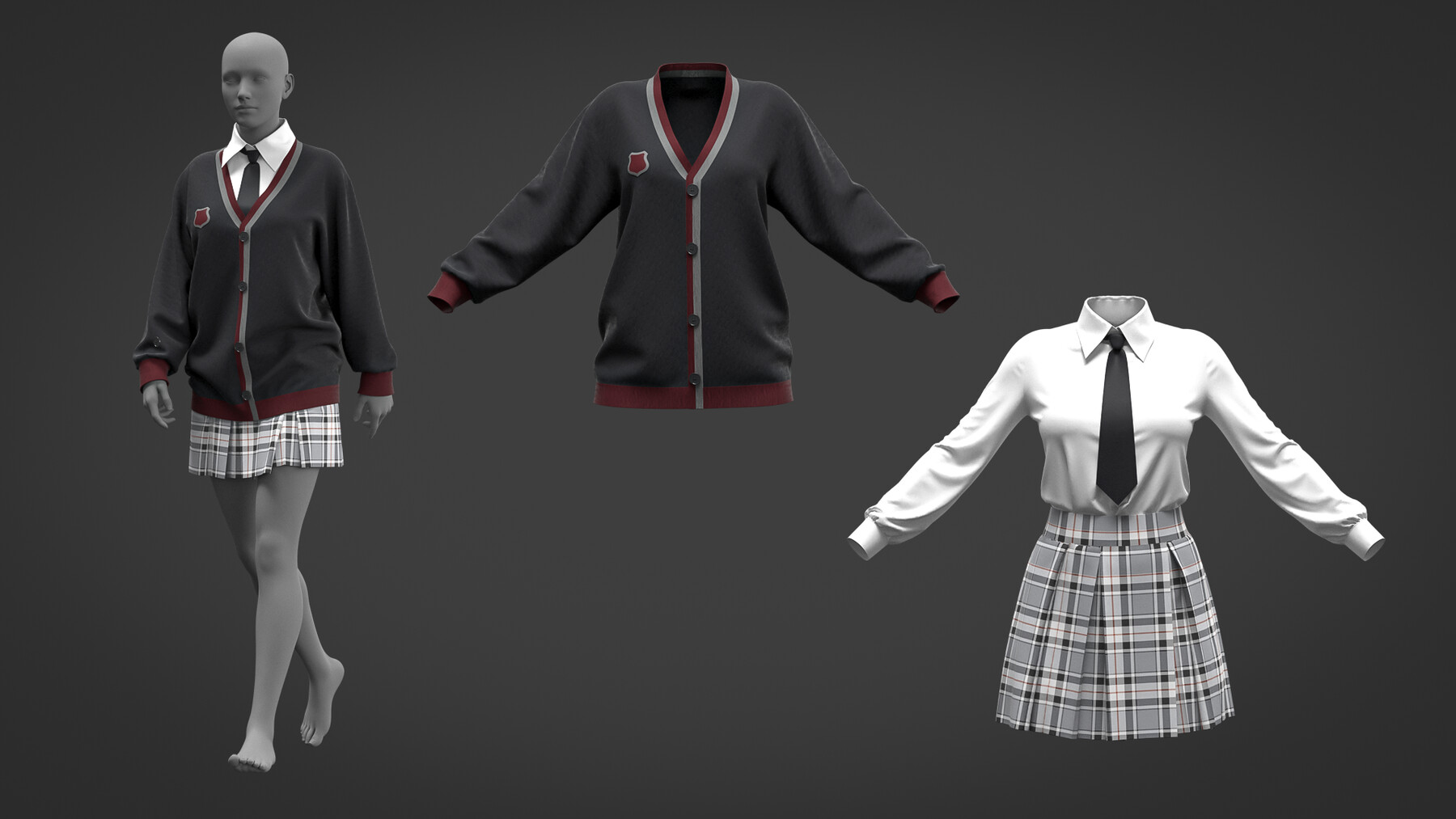 ArtStation - School uniform / Marvelous Designer/Clo3D project file + OBJ | Resources