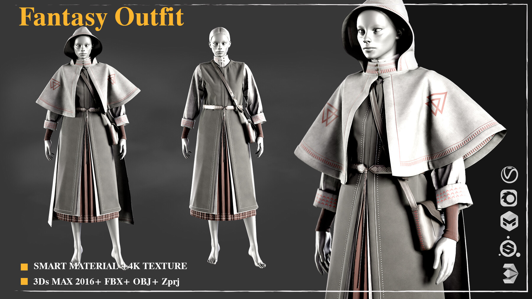 ArtStation - Fantasy Outfit /Marvelous Designer / 4k Textures/Smart ...