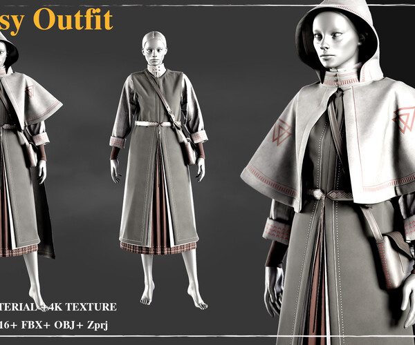 ArtStation - Fantasy Outfit /Marvelous Designer / 4k Textures/Smart ...