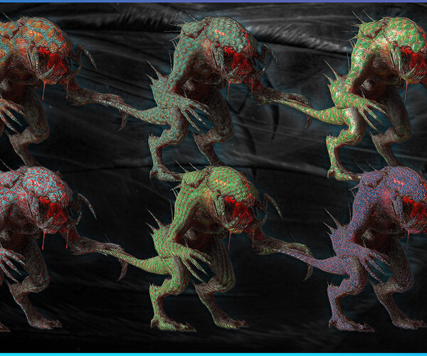 ArtStation - 50 Skin Creature Alien Smart Material Pack | Game Assets