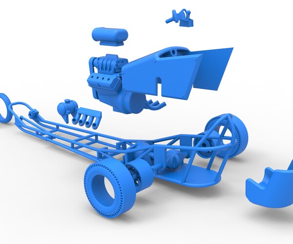 ArtStation - 3D printable Diecast Front engine old school three wheeled ...